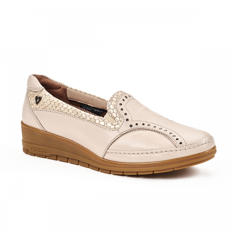 Forelli MIMOZA-H Comfort Kadın Deri Ayakkabı Bej | Forelli